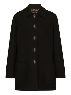 Dolce & Gabbana Crepe Pea Coat - Black