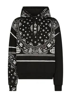 Dolce & Gabbana Bandana-print Hoodie - Black