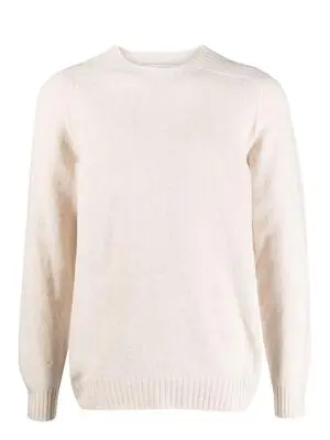 D4.0 Ribbed-trim Virgin Wool Jumper - Neutrals