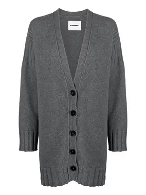 JIL SANDER V-neck Cashmere Cardigan - Grey