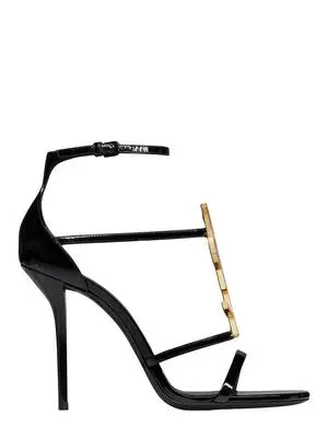 Saint Laurent Leather Cassandra 110 Sandals - Black