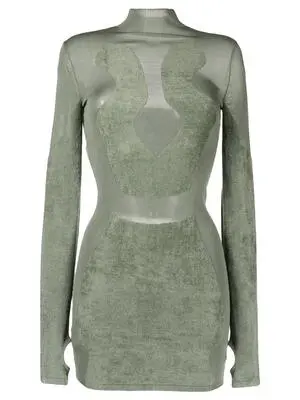 DION LEE Chenille Intarsia Mini Dress - Green