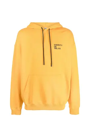 COUNTY OF MILAN Logo-print Pullover Hoodie - Yellow