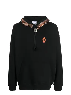COUNTY OF MILAN Marcelo Burlon County Of Milan Fringed-Trim Pullover Hoodie