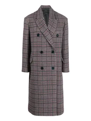 Isabel Marant Checked Wool Coat - Blue