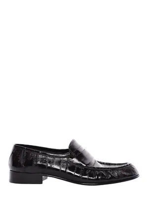 THE ROW THE ROW Soft Leather Flat Loafers Blk Black