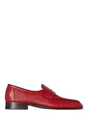 THE ROW THE ROW Soft Leather Flat Loafers Cardinal Red