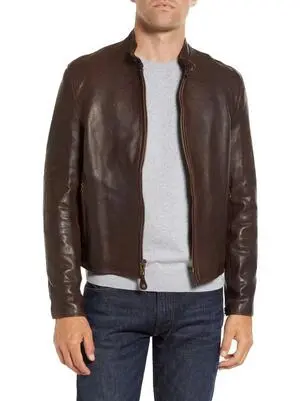SCHOTT Leather Moto Jacket - Brown