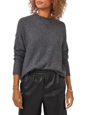Vince Camuto Vince Camuto Exposed Seam Crewneck Sweater Medium Heather Grey
