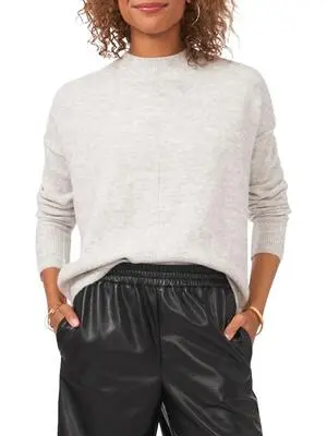 Vince Camuto Vince Camuto Exposed Seam Crewneck Sweater Silver Heather