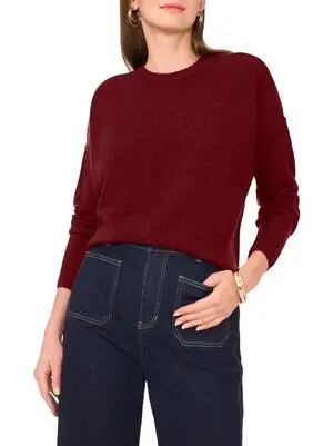 Vince Camuto Vince Camuto Exposed Seam Crewneck Sweater Wine