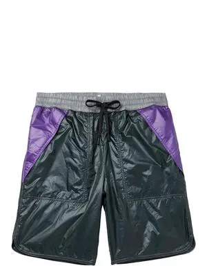 Moncler Straight-leg Colour-block Ripstop Drawstring Shorts - Blue