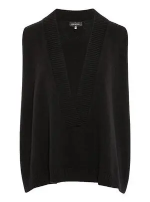 Eskandar Deep V-neck Cashmere Vest - Black