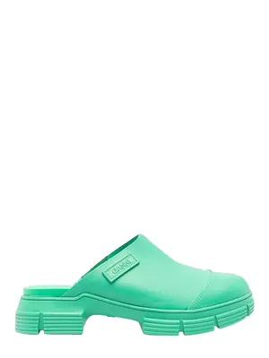 GANNI City Slip-on Mules - Green