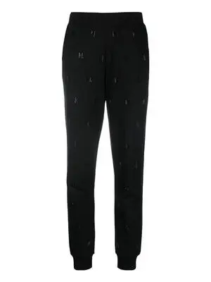 Karl Lagerfeld Monogram-rhinestone Track Pants - Black