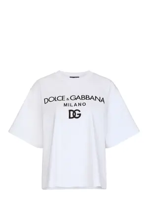 Dolce & Gabbana Flocked Logo T-shirt - White