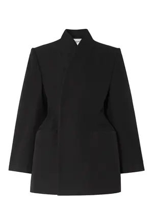 Balenciaga Hourglass Wool-gabardine Jacket - Black
