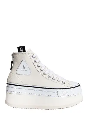 R13 Platform High-top Sneakers - Ecru