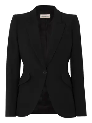 Alexander McQueen Crepe Blazer - Black