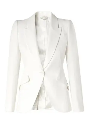 Alexander McQueen Crepe Blazer - Neutrals