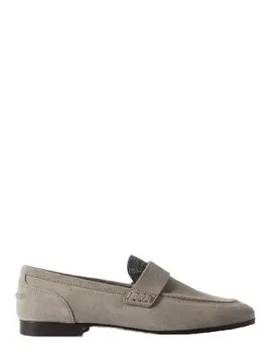Brunello Cucinelli Embellished Loafers - Gray