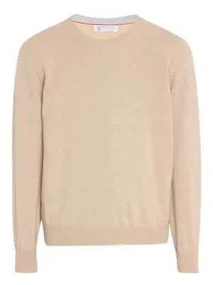 Brunello Cucinelli Cashmere Crewneck Sweater Camel
