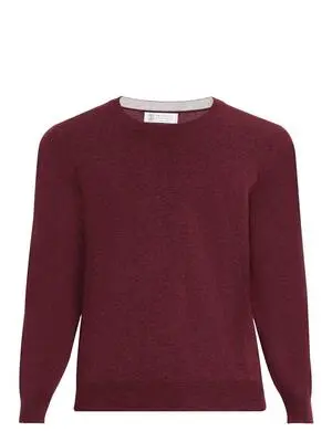 Brunello Cucinelli Cashmere Crewneck Sweater Dark Purple