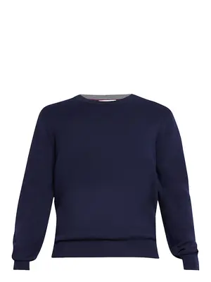 Brunello Cucinelli Cashmere Crewneck Sweater Navy