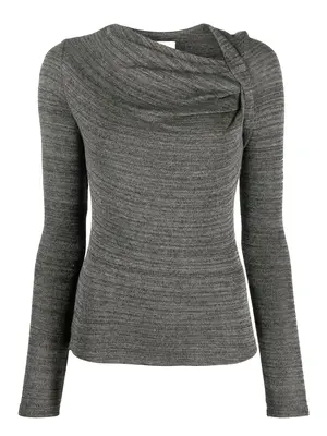 MARANT ETOILE MARANT ÉTOILE Ruched-Neck Knitted Top