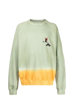 Nick Fouquet Embroidered Two-tone Sweatshirt - Green