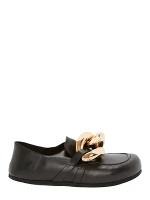 JW Anderson Chain Leather Loafers - Black