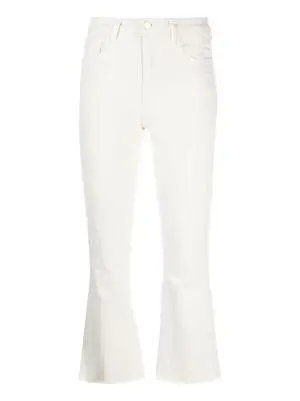 L'Agence Kendra Cropped Flared Jeans - Neutrals