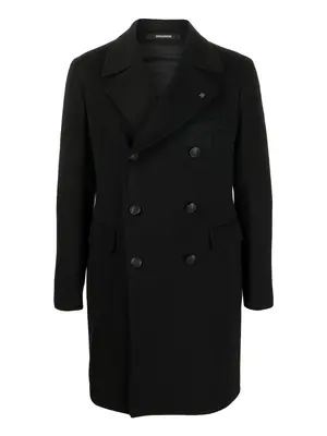 Tagliatore Double-breasted Virgin Wool-cashmere Coat - Black
