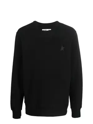 GOLDEN GOOSE Logo-print Cotton Sweatshirt - Black