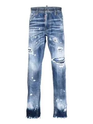 Dsquared2 Distressed Slim-fit Jeans - Blue
