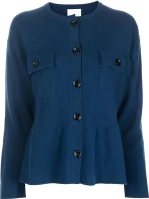 ALLUDE Fine-knit Buttoned Cardigan - Blue