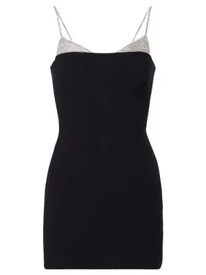 David Koma Embellished Cady Minidress - Black
