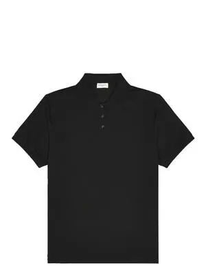 Saint Laurent Sport Polo In Blue - Noir