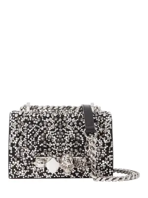Alexander McQueen Jewelled Satchel Mini Embellished Shoulder Bag - Black