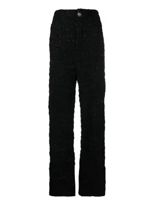 Balenciaga Tweed Straight-leg Trousers - Black