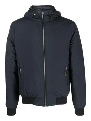 MOORER Zip-up Hooded Jacket - Blue