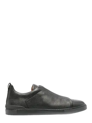 Zegna Triple Stitch Low-top Sneakers - Black