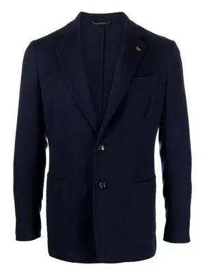Colombo Single-breasted Wool Blazer - Blue