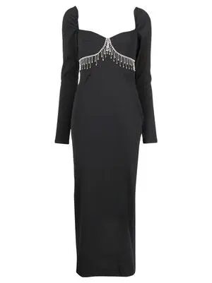 ANOUKI Rhinestone-Trim Low-Back Dress