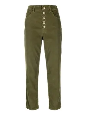 DONDUP Buttoned Straight-leg Trousers - Green