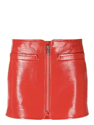 COURREGES Patent Mini Skirt - Red