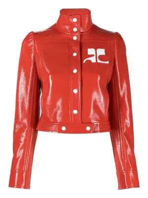 COURREGES Vinyl Reedition Cropped Jacket - Red
