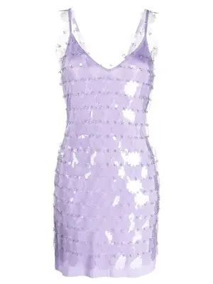 Rabanne Sequined Mini Dress - Purple