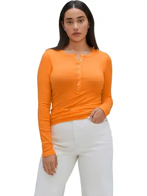 Everlane Luxe Rib Henley Turmeric