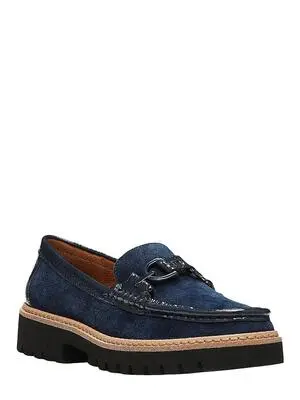 DONALD PLINER Moc Toe Loafers - Navy